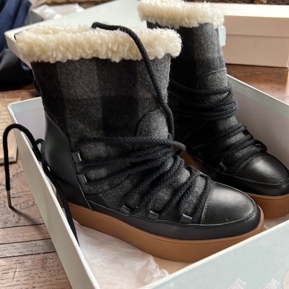Anthropologie | Shoes | Nwt Anthropologie Checker Wool Shearling Boot ...